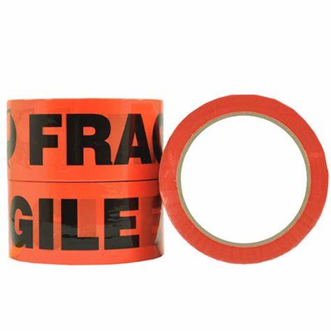 Fragile Adhesive Tape 48mmX75m Red/Black – Pack N Mark